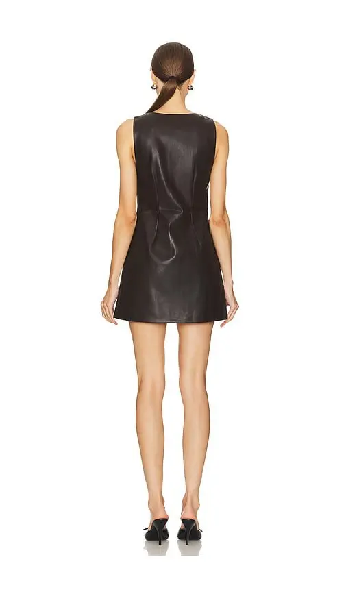 Seroya Aria Vegan Leather Mini Dress In Ash Brown - 13% Off | Editorialist