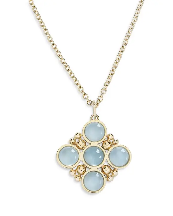 L. KLEIN 18k Yellow Gold Aquamarine Pendant Necklace - Blue/gold