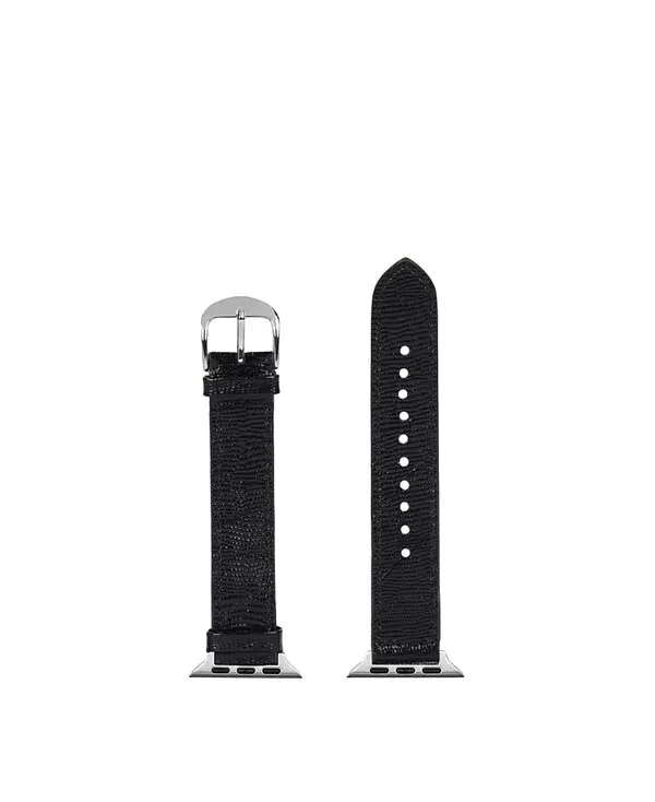 HYER GOODS Apple Watch Band - Black Lizard/ Silver