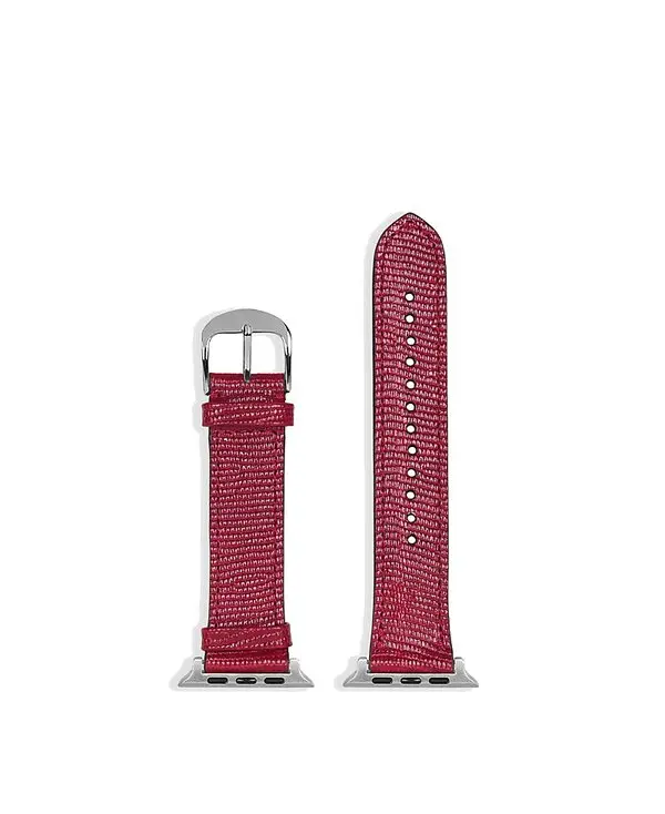 HYER GOODS Apple Watch Band - Cherry Red Lizard/ Silver