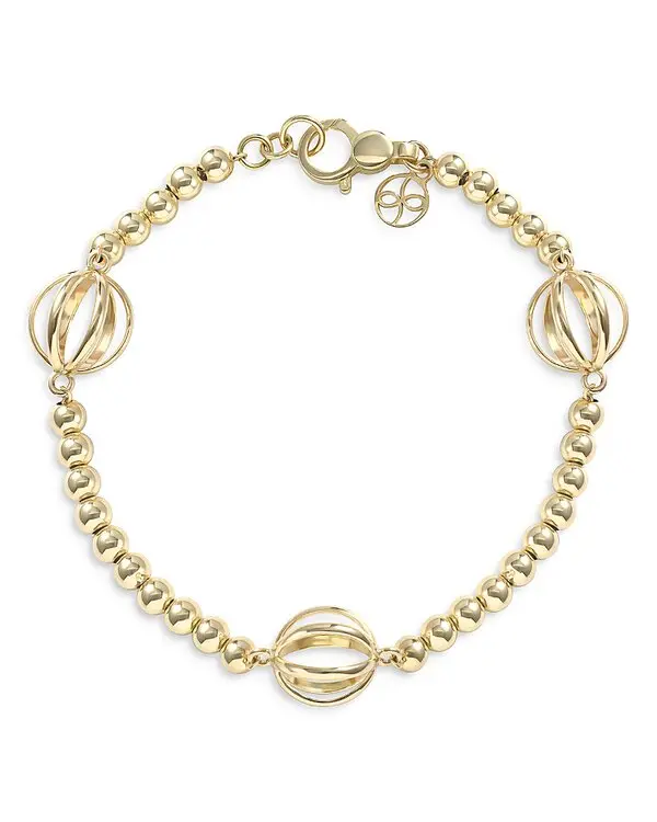 L. KLEIN 18k Yellow Prisma Cage & Ball Bracelet - Gold