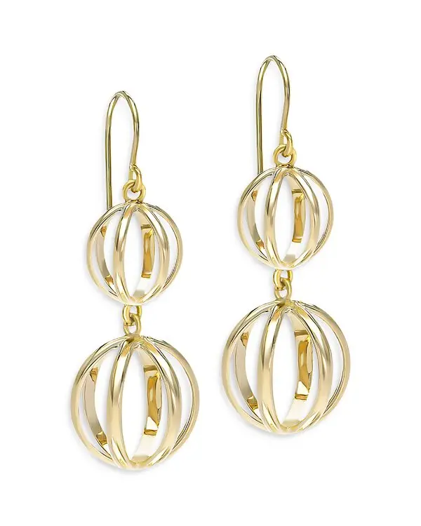 L. KLEIN 18k Yellow Prisma Cage Earrings - Gold