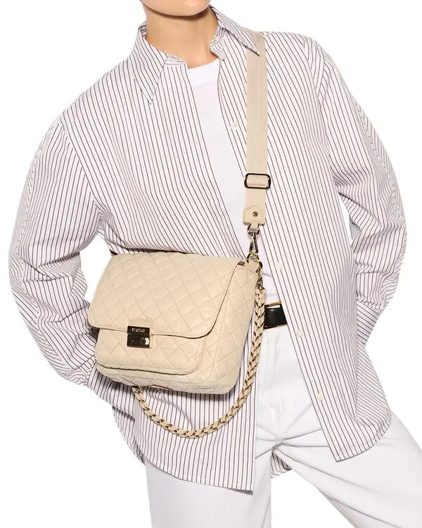 Mz Wallace Crosby Lock Medium Crossbody - Buff/gold