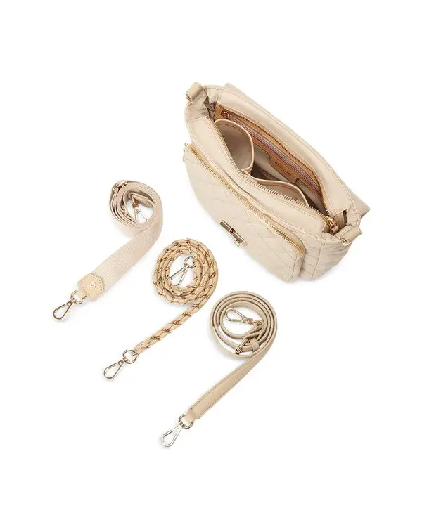 Mz Wallace Crosby Lock Medium Crossbody - Buff/gold