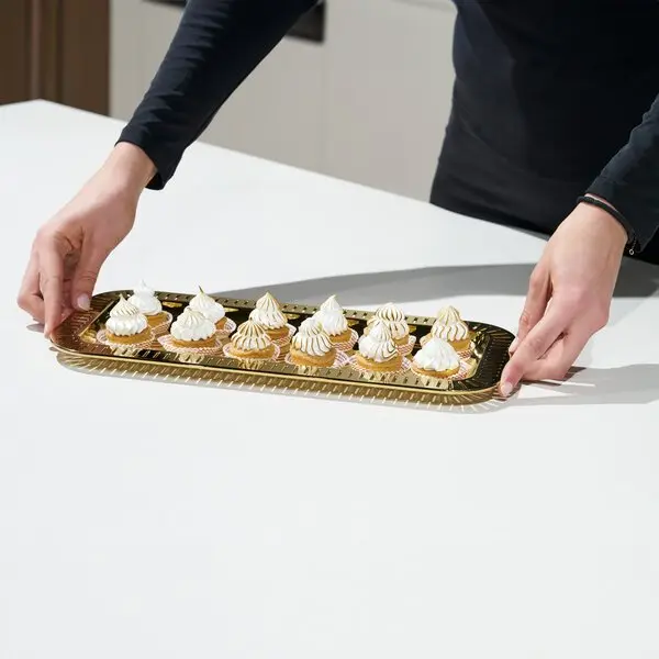 ANNA NEW YORK Striations Serving Tray - Gold