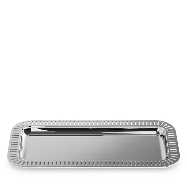 ANNA NEW YORK Striations Serving Tray - Silver