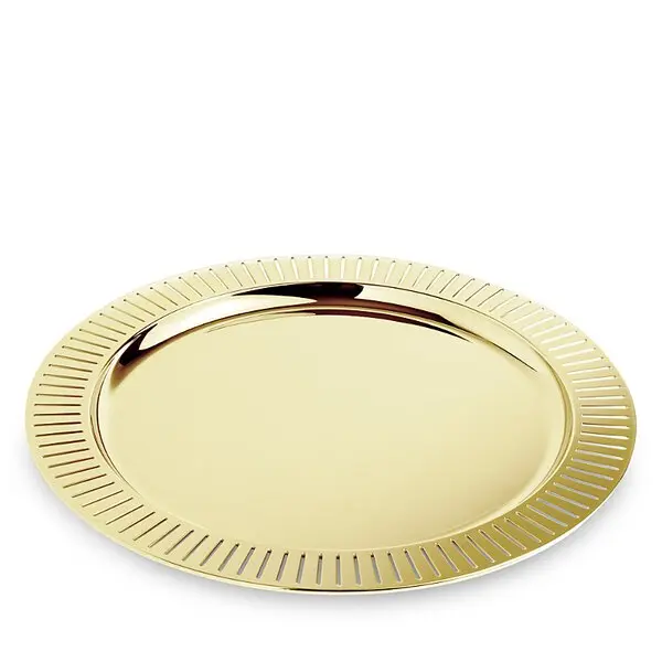 ANNA NEW YORK Striations Serving Tray Round - Gold