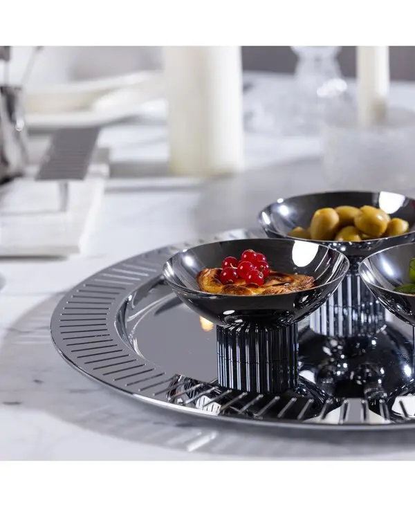 ANNA NEW YORK Striations Nut Bowl - Silver