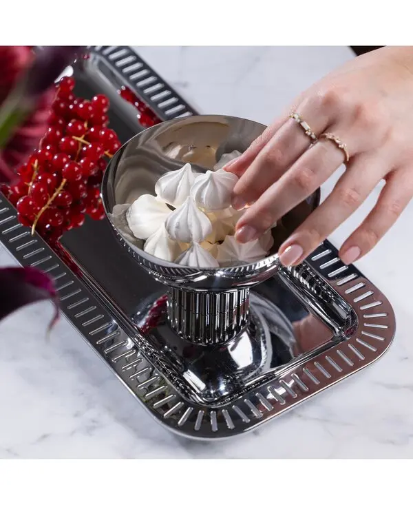 ANNA NEW YORK Striations Nut Bowl - Silver