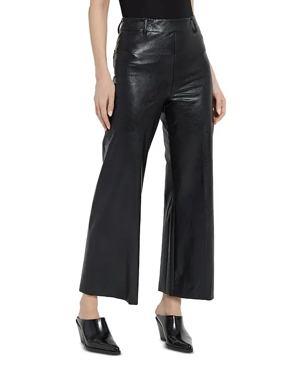 Lyssé High-rise Faux Leather Cropped Pants - Kohl Black