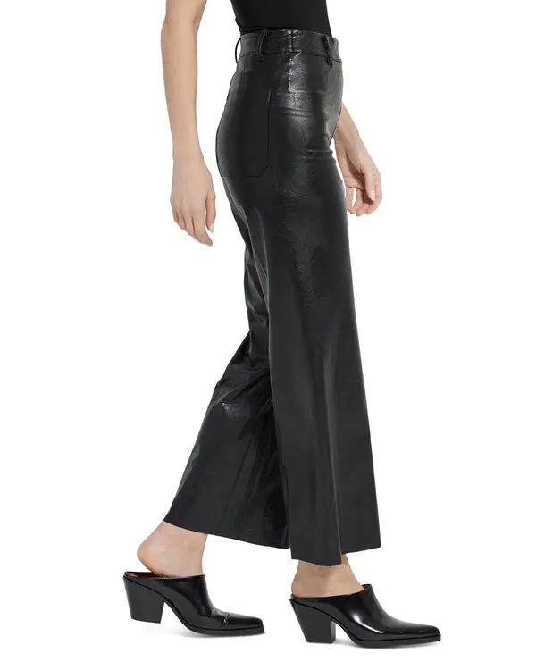 Lyssé High-rise Faux Leather Cropped Pants - Kohl Black