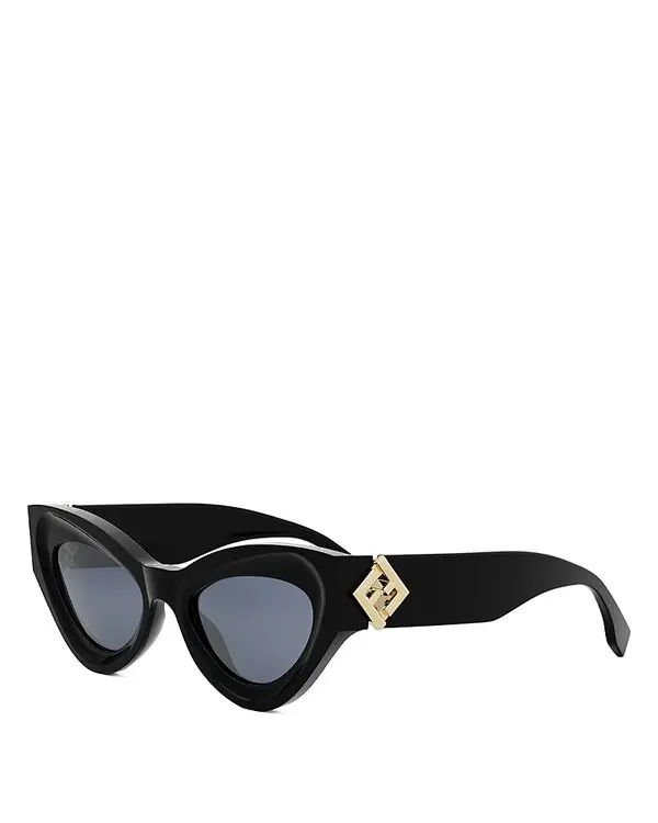 Fendi Ff Diamond Cat Eye Sunglasses - Black/blue Solid
