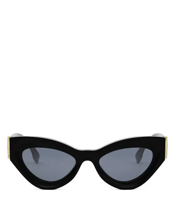 Fendi Ff Diamond Cat Eye Sunglasses - Black/blue Solid