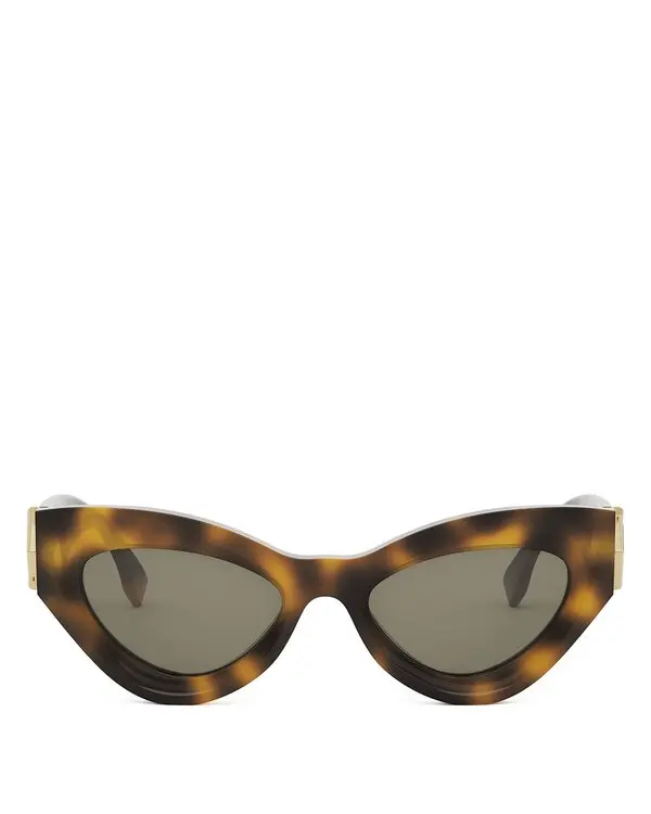 Fendi Ff Diamond Cat Eye Sunglasses - Havana/gray Solid
