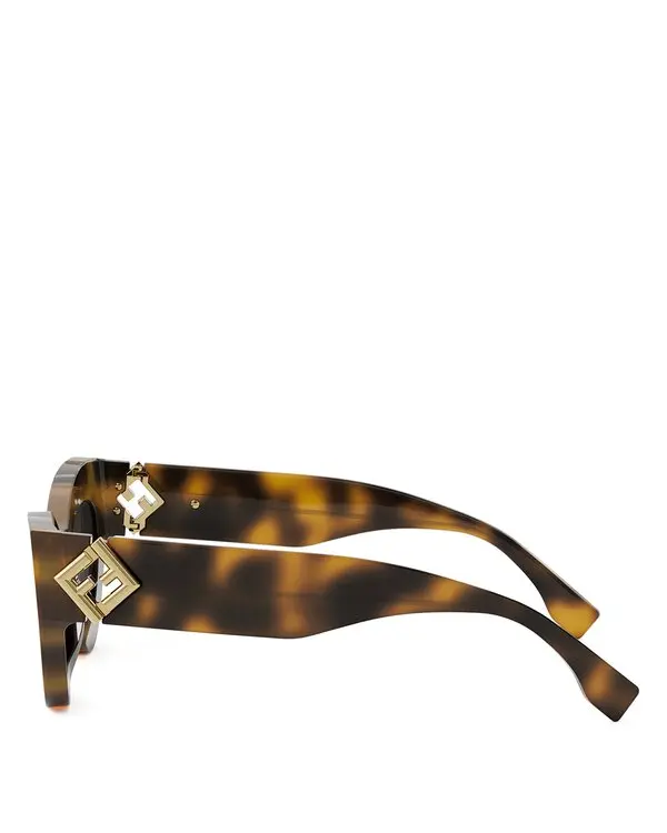 Fendi Ff Diamond Cat Eye Sunglasses - Havana/gray Solid