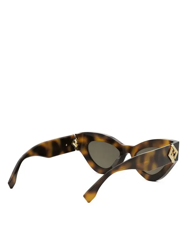 Fendi Ff Diamond Cat Eye Sunglasses - Havana/gray Solid
