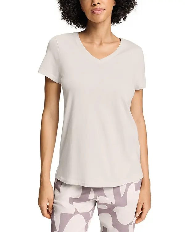Hanro Sleep & Lounge Short Sleeve V-neck Shirt - Moonlight