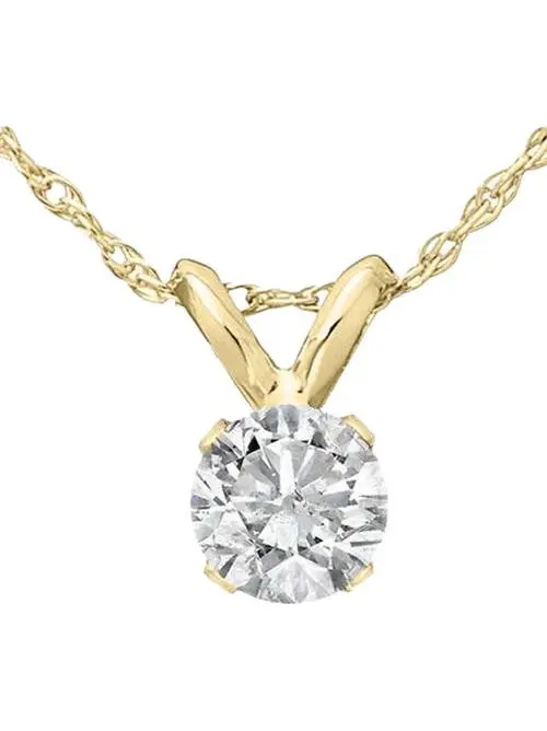 BLISS DIAMOND 3/4ct Lab Grown Round Solitaire Pendant Necklace In 14k Gold - 14k Yellow Gold