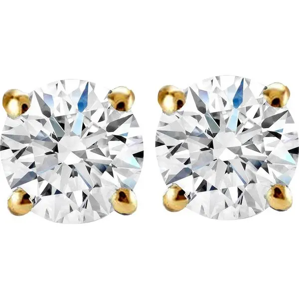 BLISS DIAMOND 3ct Tdw Diamond Stud Earrings 14k Gold Lab Grown Screw Back - 14k Yellow Gold