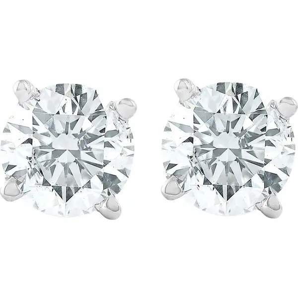 BLISS DIAMOND 1 Ct Tw Round Cut Lab Grown Diamond Stud Earrings - 14k White Gold