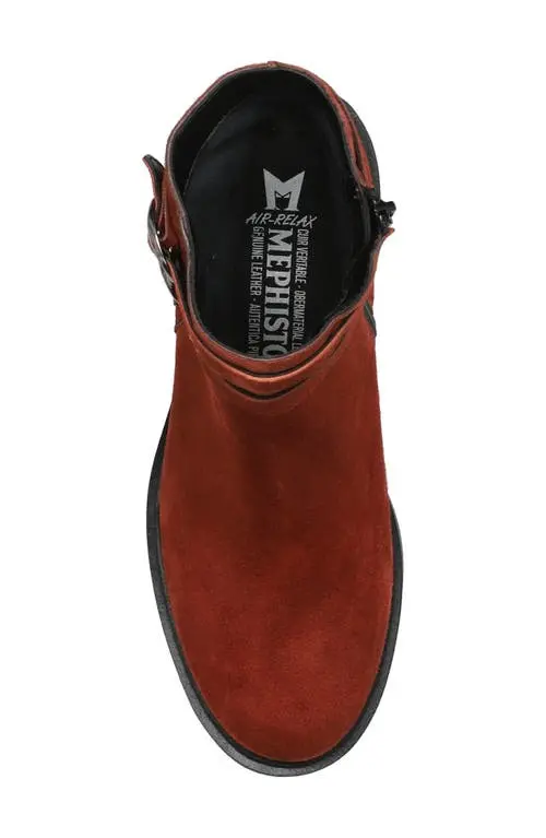 Mephisto Paisley Zip Bootie - Rust Suede