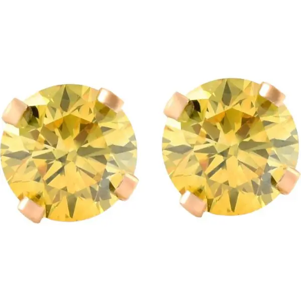 BLISS DIAMOND 1/4 Ct T.w. Canary Lab Diamond Stud Earrings - 14k Yellow Gold