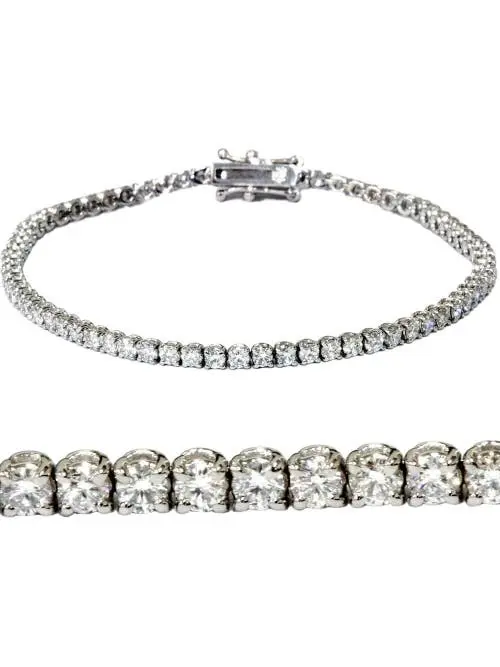 BLISS DIAMOND 3ct Lab Grown Diamond Tennis Bracelet - 14k White Gold