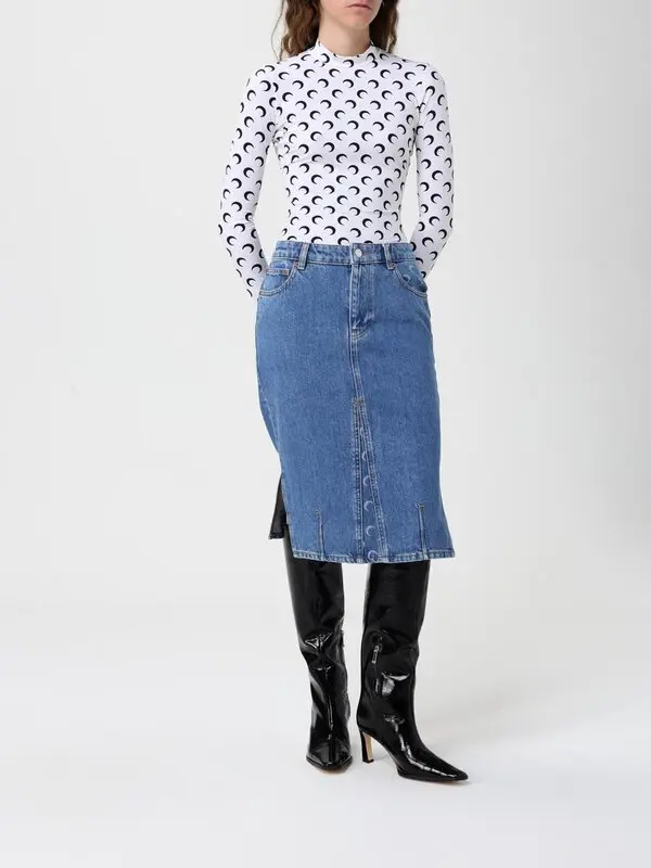 MARINE SERRE Moonprint Long Sleeve Top - White