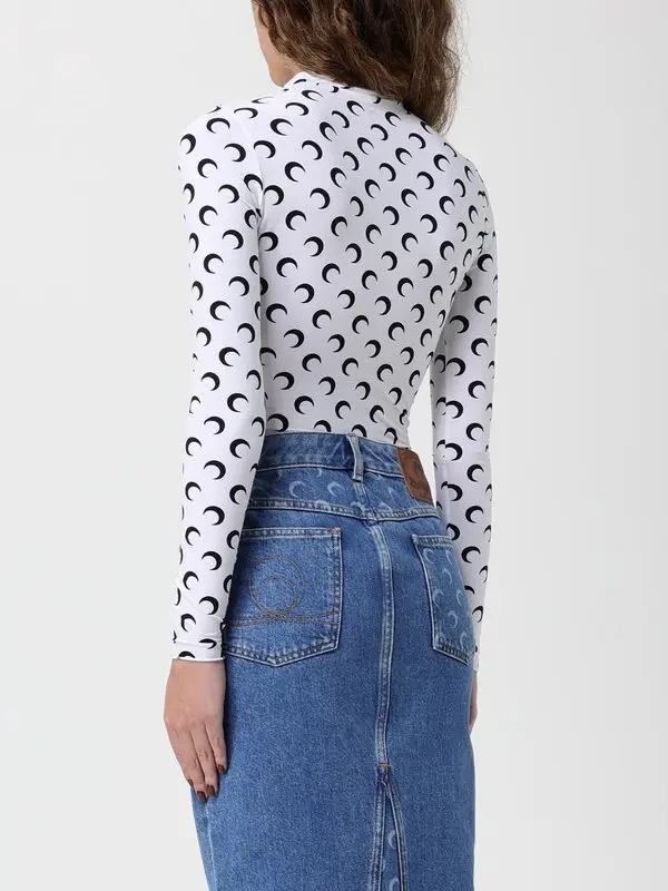 MARINE SERRE Moonprint Long Sleeve Top - White