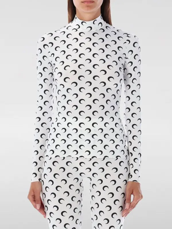 MARINE SERRE Moonprint Long Sleeve Top - White