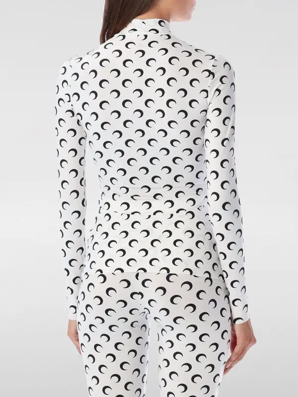 MARINE SERRE Moonprint Long Sleeve Top - White