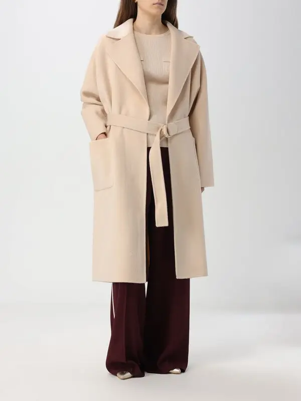 Elisabetta Franchi Belted Coat - Yellow Cream