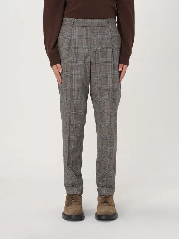 PT TORINO Tailored Plaid Trousers - Brown