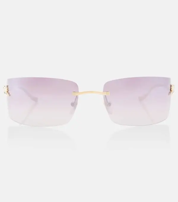 Cartier Panthere De Rectangular Sunglasses - Pink