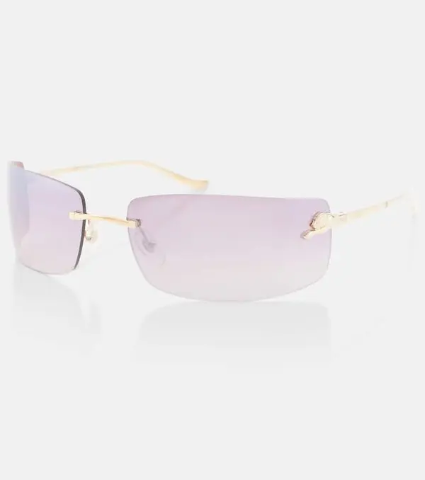 Cartier Panthere De Rectangular Sunglasses - Pink