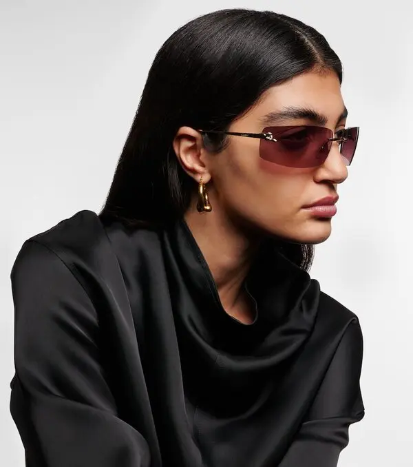 Cartier Panthere De Rectangular Sunglasses - Pink