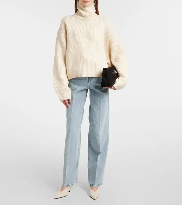 TOTEME Ribbed-knit Wool-blend Turtleneck Sweater