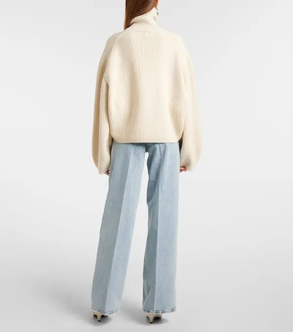 TOTEME Ribbed-knit Wool-blend Turtleneck Sweater