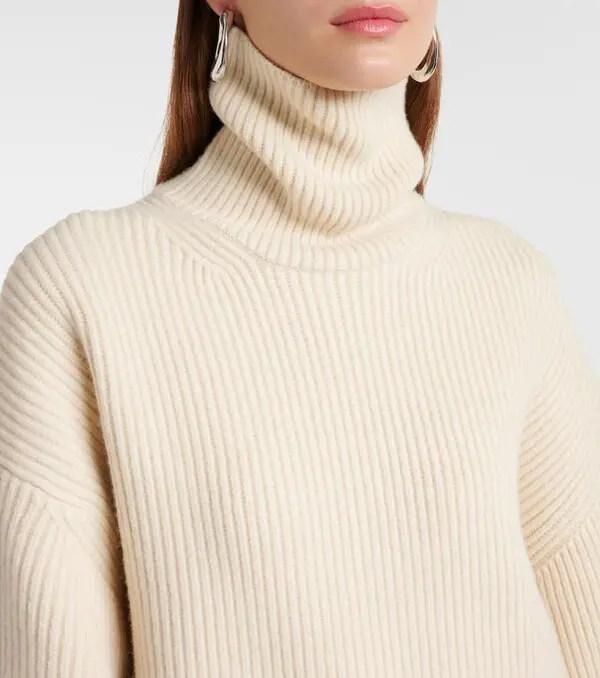 TOTEME Ribbed-knit Wool-blend Turtleneck Sweater