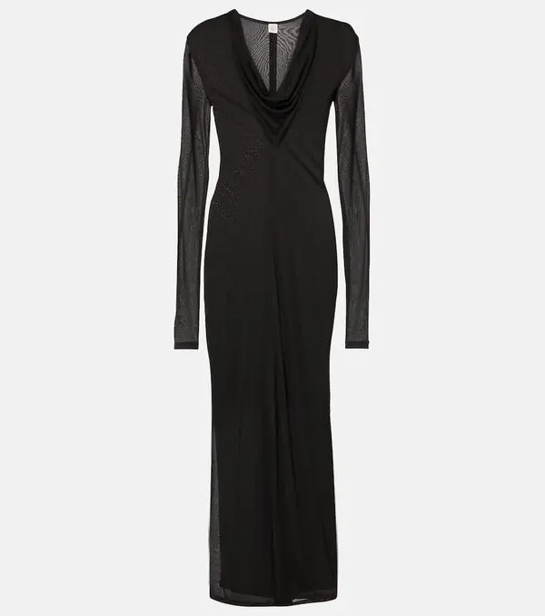 TOTEME Draped Jersey Midi Dress