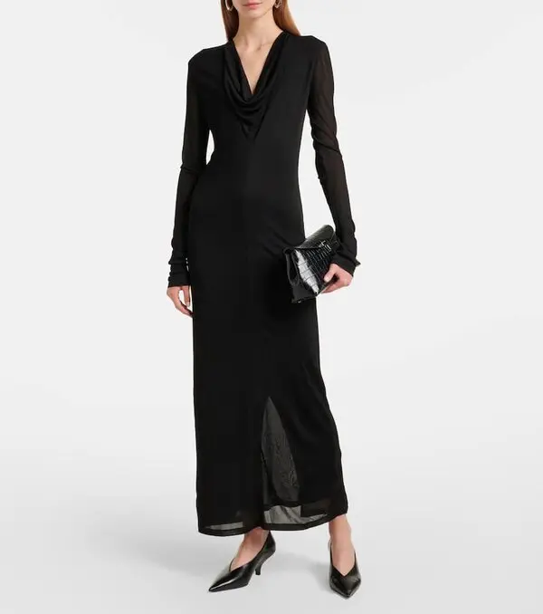 TOTEME Draped Jersey Midi Dress