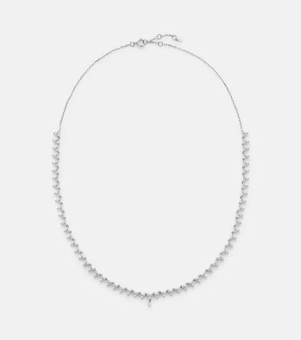 PERSEE 18kt White Gold Diamond Tennis Necklace - Silver