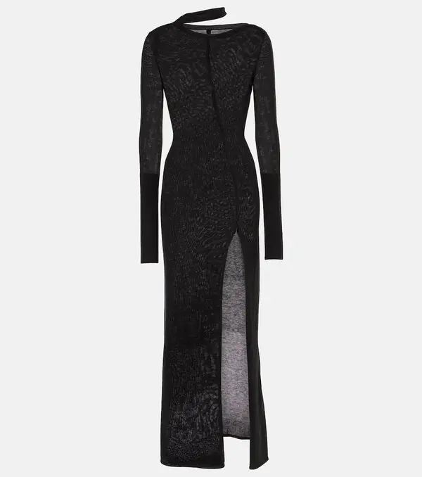 DIDU Knit Cutout Turtleneck Maxi Dress