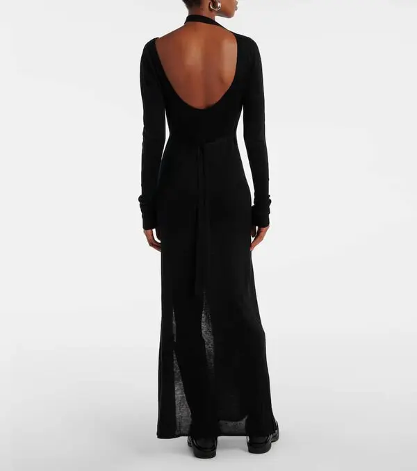 DIDU Knit Cutout Turtleneck Maxi Dress