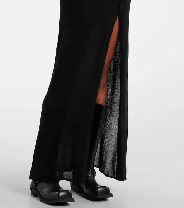 DIDU Knit Cutout Turtleneck Maxi Dress