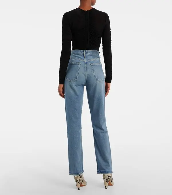 AGOLDE Stovepipe High-rise Straight Jeans - Blue