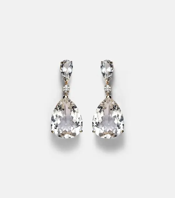 Mateo Sophia 14kt Earrings With Topaz And Diamonds - Gold