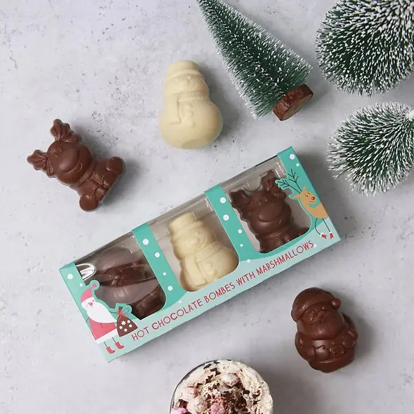 COCOBA Christmas Characters Milk Hot Chocolate Bombes 150g
