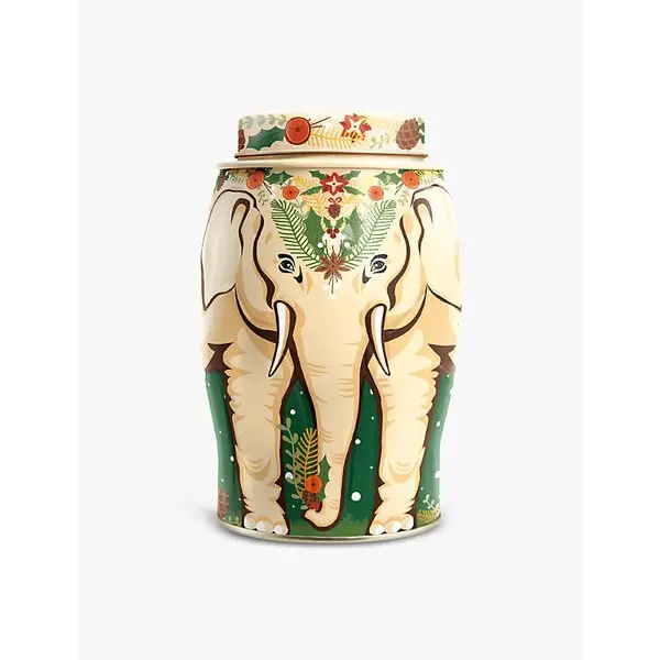 WILLIAMSON TEA Winter Garland Elephant Tea Caddy Tin Of 40
