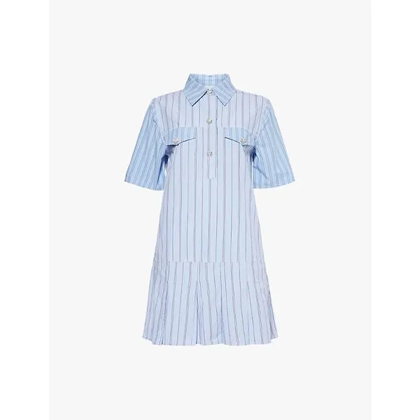 princess polly baby blue dress Ganni Striped Long Dress w/ Tags - Blue Dresses, Clothing - WZG138442 main image 0